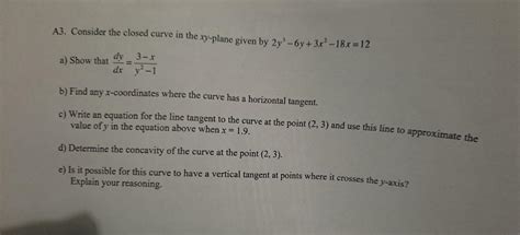 Solved A3 Consider The Closed Curve In The Xy Plane Given Chegg Com