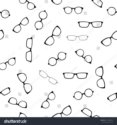 Vector Seamless Pattern Background Wallpaper Glasses Stock Vector