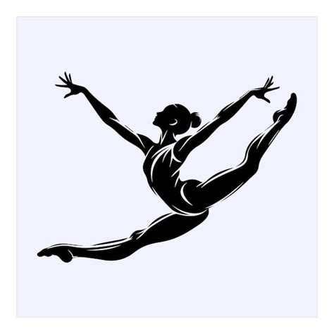 Premium Vector Gymnast Performing Split Leap Dynamic Silhouette
