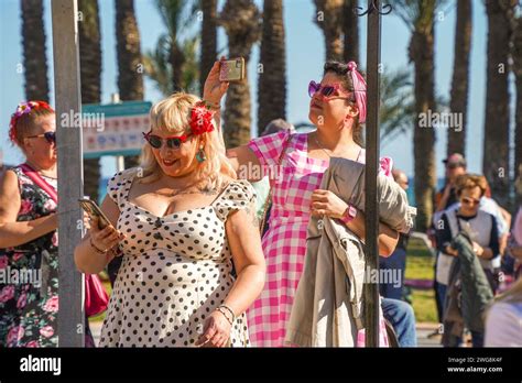 Two Women Dressed In Fifties Style At Rockin Race Jamboree 2024