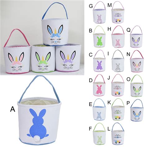 Walbest 9 5 Inch Easter Multipurpose Storage Basket Fabric Bunny Ts Candy Bag For Easter