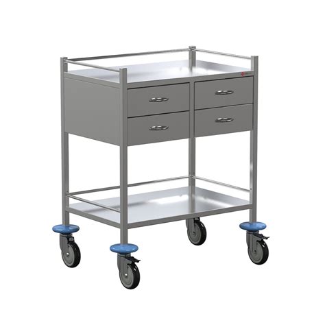 Resus Trolley 750x490x900mm 4 Half Drw 100mmcast 2br Scdr Axishealth