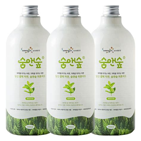 웅진 숨앤숲 피톤치드 스프레이 페파민트향 리필 1000ml X 3개 홈플러스 택배배송