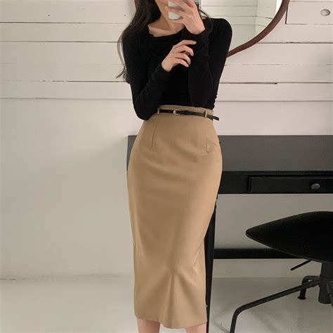 아뜨랑스 1만장 돌파 벨트세트뒷트임 스탠 벨트세트 세미 A라인 롱 스커트 롱치마데이트룩하객룩나들이룩마실룩출근룩슬릿스커트롱스커트치마 Sk6040