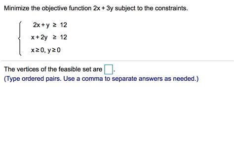 Solved Minimize The Objective Function 2x 3y Subject To