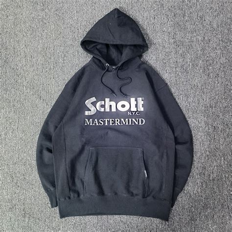 Mastermind Japan X Schott Mmj烫银骷髅套头帽衫连帽卫衣虎窝淘