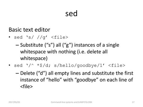 working with command line systems and gamit globk ppt download