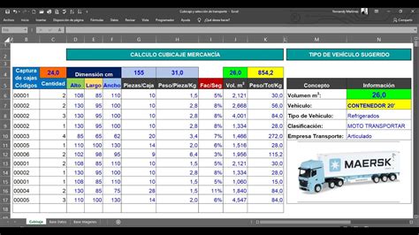como calcular el costo de transporte de carga Aplicación para el