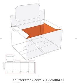 Box With Blueprint Layout Modelo De Projeto Imagens Vetoriais Vetores