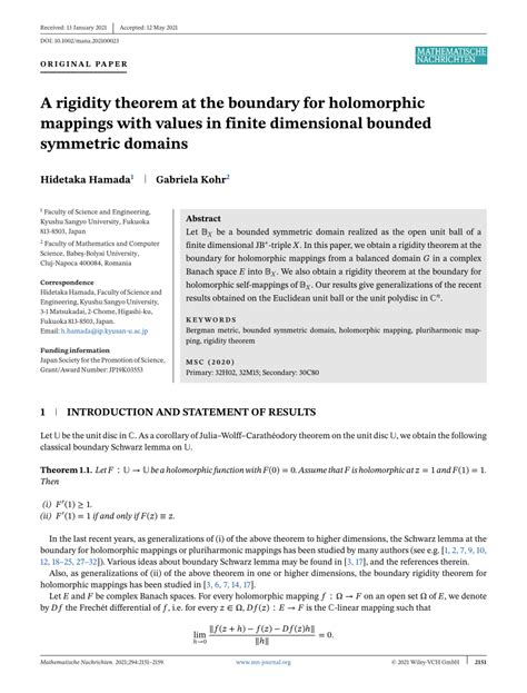A Rigidity Theorem At The Boundary For Holomorphic Mappings With Values In Finite Dimensional