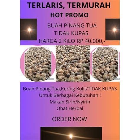Jual Buah Pinang Kering Kulit Bulat 2 Kg Harga Rp 40000 Shopee