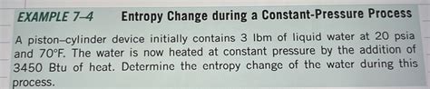 Solved EXAMPLE Entropy Change During A Chegg