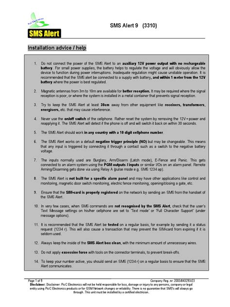 Sms Alert 9 User Manual Pdf Switch Relay