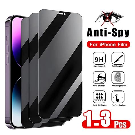 1 3pcs Anti Spy Privacy Tempered Glass Screen Protector Compatible For