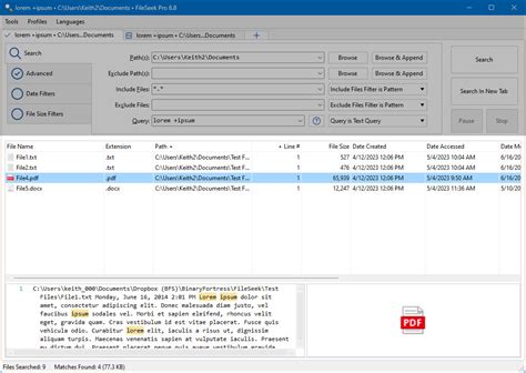 Help FileSeek By Binary Fortress Software