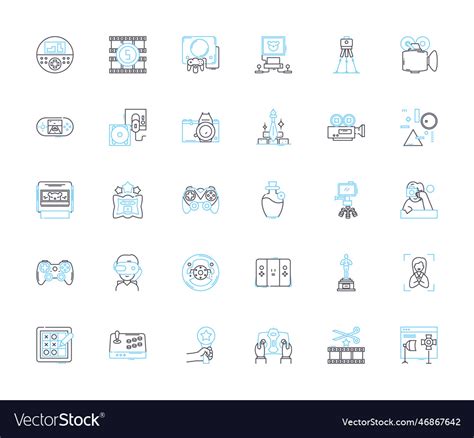 Video Production Linear Icons Set Cinematography Vector Image