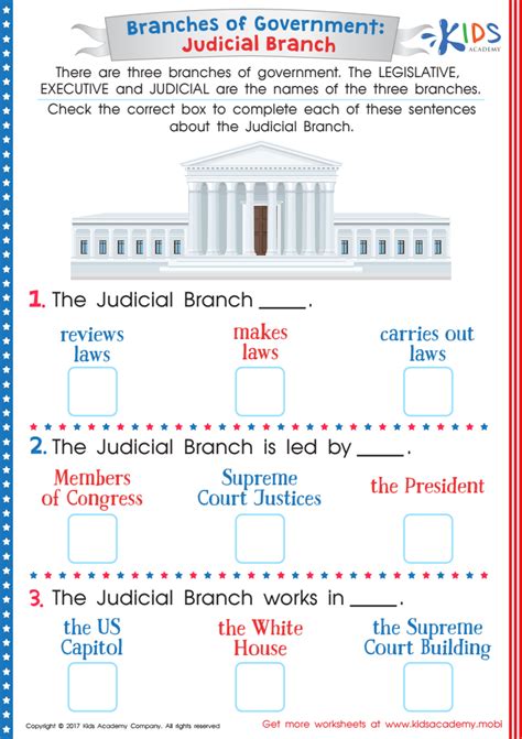 Judicial Branch Worksheets