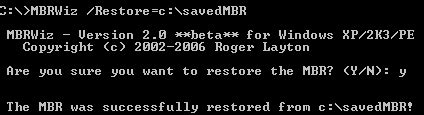 Save Restore Fix A Broken MBR With MBRWizard Windows