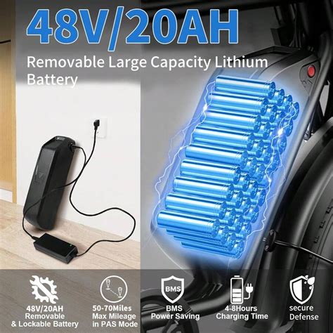 Adult Core Electric Bike 48v 20ah Detachable Battery 20 Inch Thick