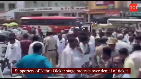 Nehru Olekar Supporters Of Nehru Olekar Stage Protests Over Denial Of