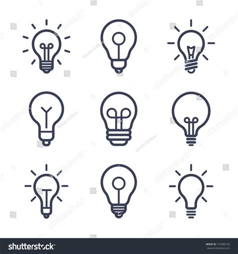 Lightbulbs Icon Set Stock Vector Royalty Free 716380192 Shutterstock