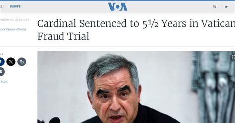 Vatican Cardinal Becciu Sentenced To 5 12 Years Prison From Rome
