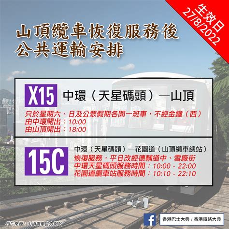 香港巴士大典 香港鐵路大典 【巴士路線消息】第六代山頂纜車投入服務 新巴路線 15c 及 X15 調整服務