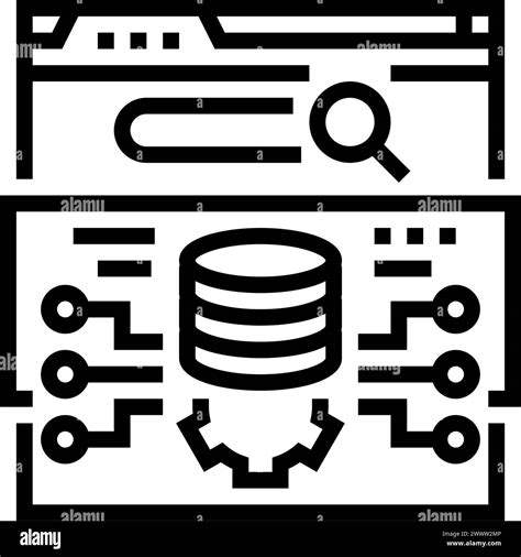 Structured Data Seo Line Icon Vector Illustration Stock Vector Image