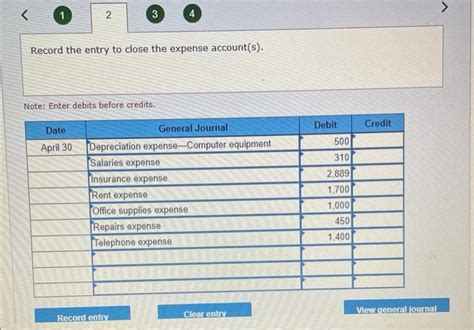 Solved Journal Entry Worksheet 4 Record The Entry To Close