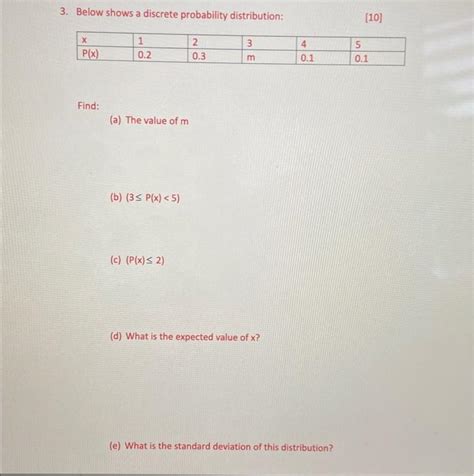 Solved 3 Below Shows A Discrete Probability Distribution Chegg