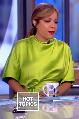 WornOnTV Sunnys Satin Green Midi Dress On The View Sunny Hostin