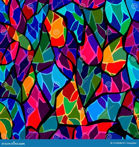 Seamless Mosaic Glass Broken Tile Pattern Stock Illustration