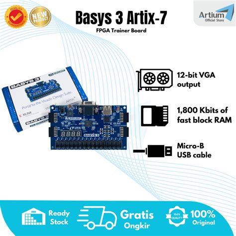 Jual Digilent Basys 3 Artix 7 Fpga Trainer Board Programmable Logic Ic Development Tools