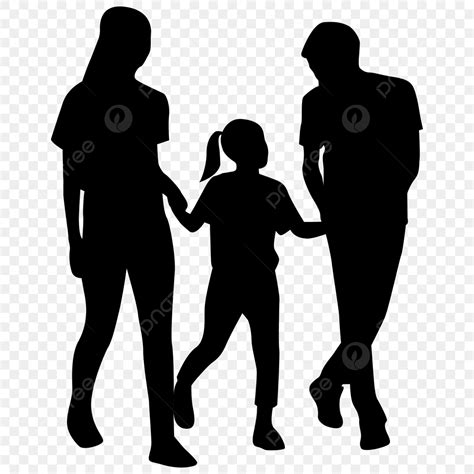 Gambar Siluet Keluarga Ayah Ibu Dan Anak Berjalan Bersama, Keluarga, Siluet Keluarga, Bayangan ...