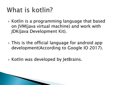 Presentation On Kotlin Programming Languagepptx