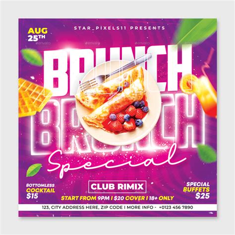 Creative Brunch Flyer Template Psd Ksioks