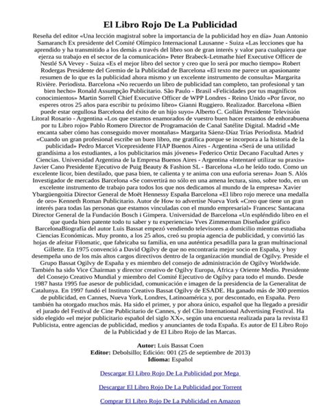 El Libro Rojo De La Publicidad