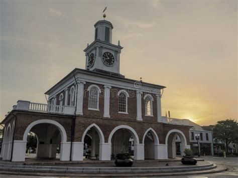 Sunrise Behind The Market House In Fayetteville North Carolina Stock