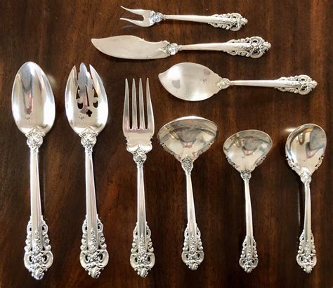 Grande Baroque Dinner Sterling Wallace Silverware Set 124 Pieces Etsy