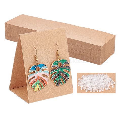 Wholesale Nbeads 100 Pcs Standing Earring Display Cards With 200 Pcs