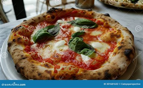 Shallow Depth Of Field Selective Focus Image With A Tasty Napoletan Pizza Generative Ai Stock
