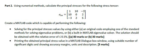 Solved Part 2 Using Numerical Methods Calculate The Chegg