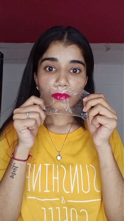Viral Polythene Lipstick Hack 🫦 Viral Lipstick Hack 💥🥵💄shorts Hack