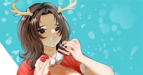 ジーンズはいてる藍さん メリークリスマス！ 福原たかやのイラスト Pixiv