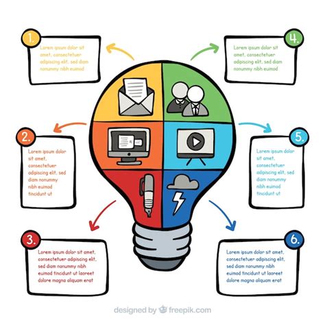 Premium Vector Light Bulb Infographic In Different Colors