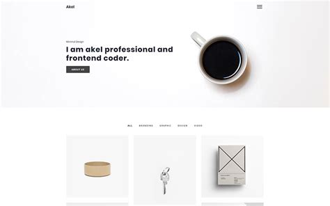 Akel Minimal Portfolio Website Template TemplateMonster