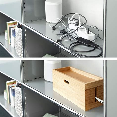 KD Essentials Boîte de rangement en bambou pour cache cable range