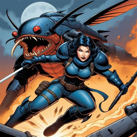 Female Helldiver Vs Giant Bugs With Railgun Stable Diffusion Online