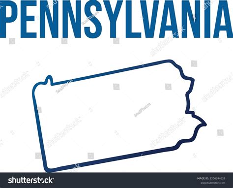 Pennsylvania State Outline Blue Gradient Map Stock Vector Royalty Free