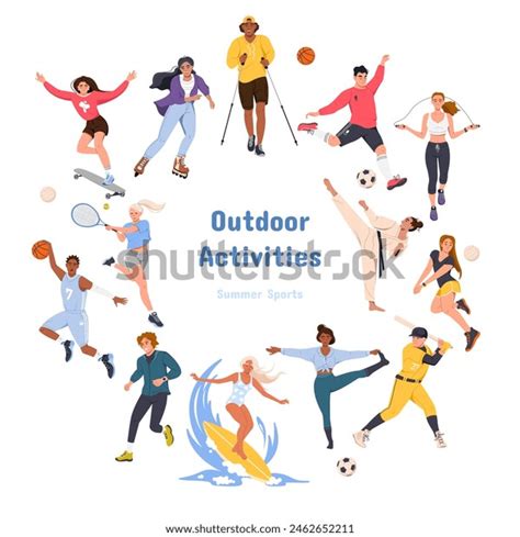 Set Vector Illustrations Images Athletes Men Stock Vector Royalty Free